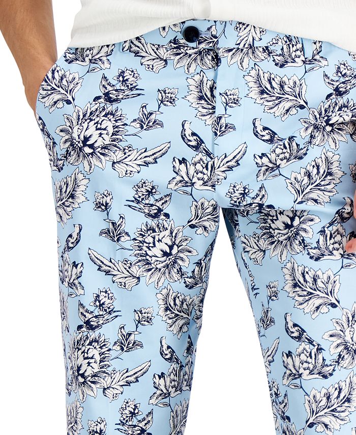 INC International Concepts Men's Slim Straight Floral Pattern Pants ...