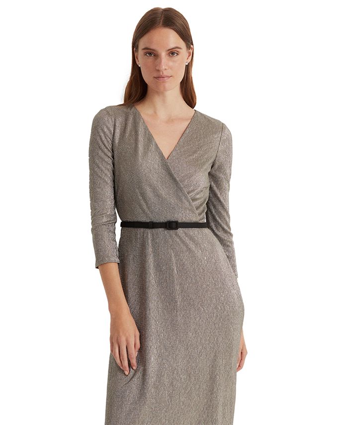 Lauren Ralph Lauren Metallic Bodre Dress - Macy's