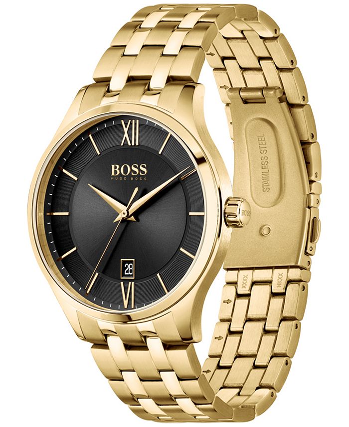 Hugo Boss Men's Elite Gold Ion Plated Steel Bracelet Watch 41mm - Macy's