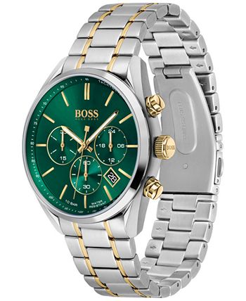BOSS Men's Chronograph Champion Two Tone Stainless Steel Bracelet Watch ...