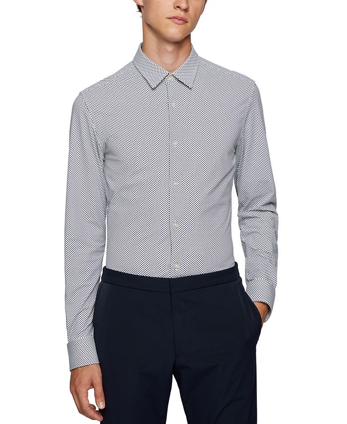 Hugo Boss Men's Slim-Fit Pattern Shirt - Macy's
