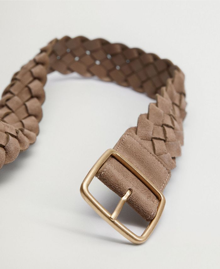 MANGO Women's Braided Leather Belt - Macy's