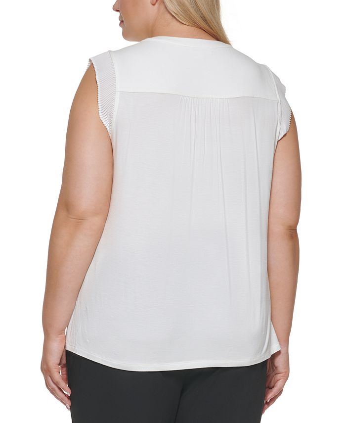 Calvin Klein Plus Size Pleated Top - Macy's