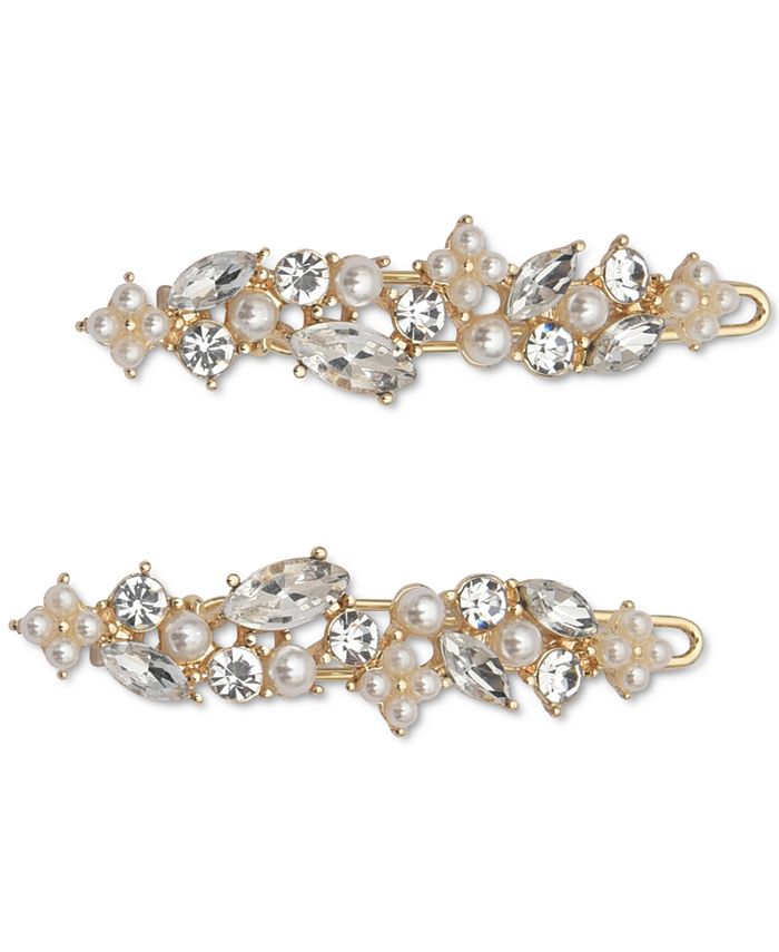 Inc International Concepts 2 Pc Gold Tone Crystal And Imitation Pearl
