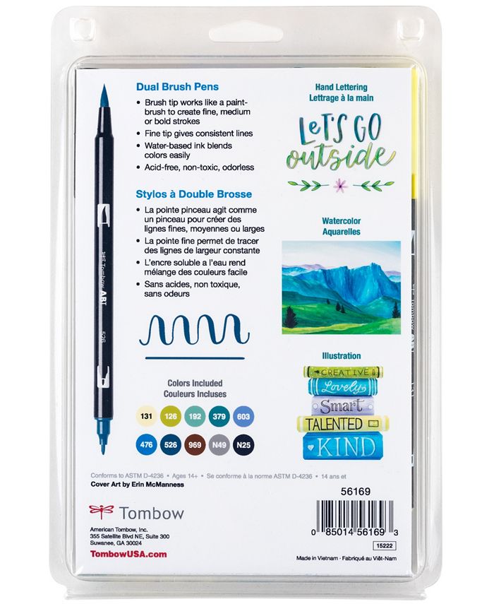 Tombow Dual Brush Pen Art Markers, Landscape, 10-Pack - Macy's