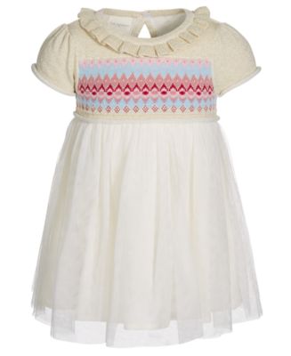 First Impressions Baby Girls Fair Isle Sweater Dress, Created for Macy ...