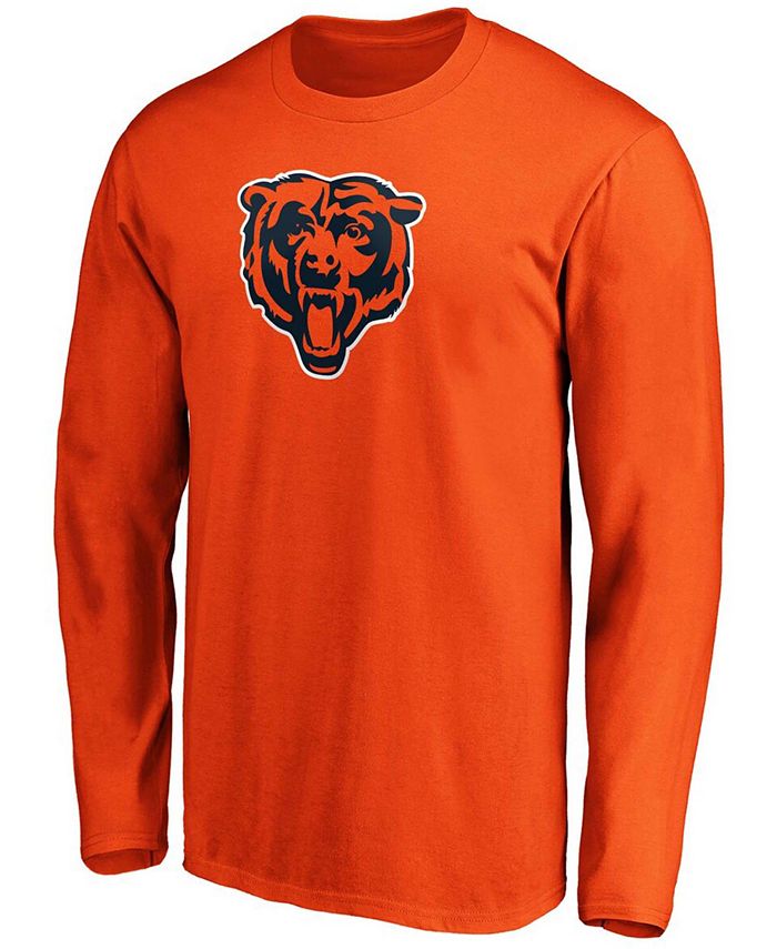 Fanatics Men's Orange Chicago Bears Primary Logo Long Sleeve T-shirt ...