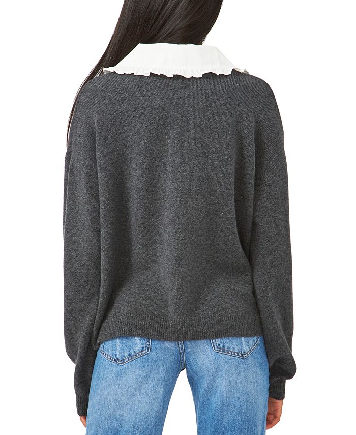 Riley & Rae Ruffled-Collar Oversized Cardigan Sweater, Created for Macy ...