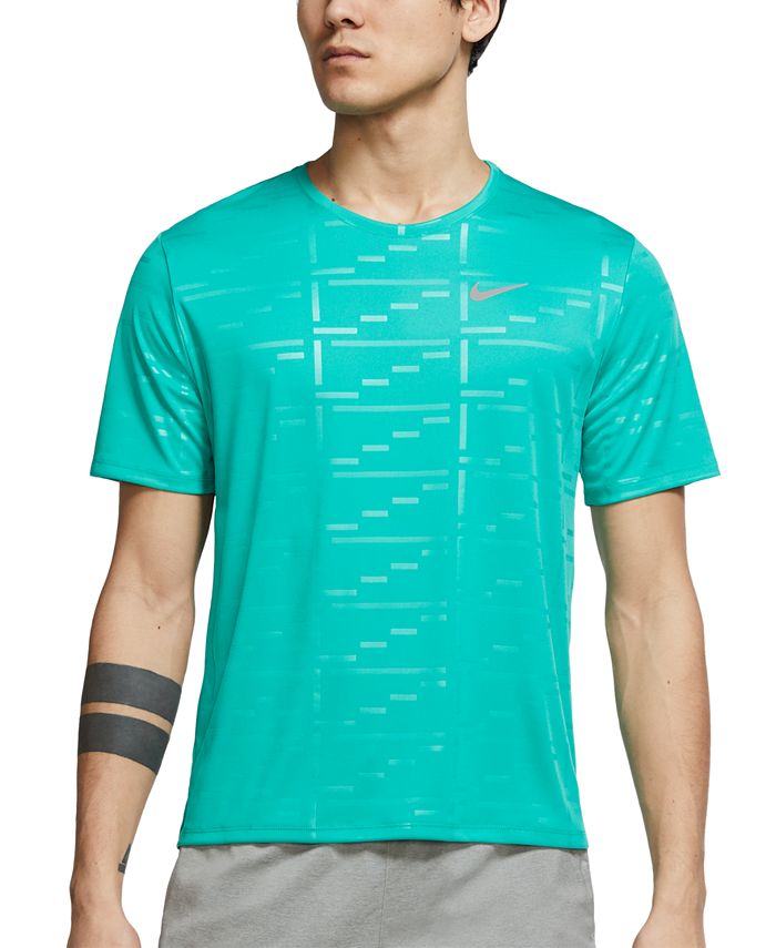 Nike Men's Dri-FIT Embossed Running T-Shirt - Macy's