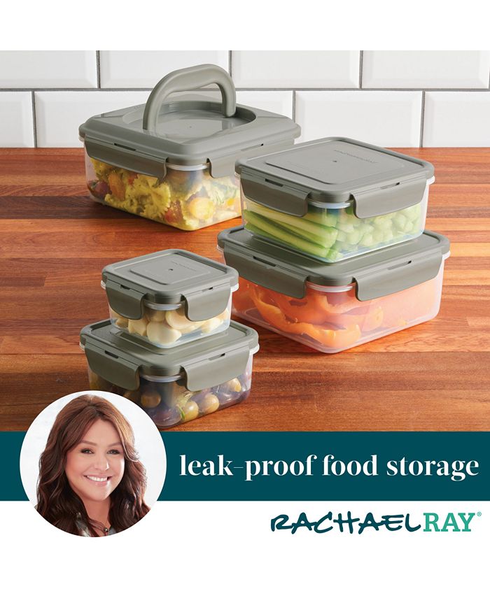 Rachael Ray Stacking 10-Pc. Square Food Storage Container Set - Macy's