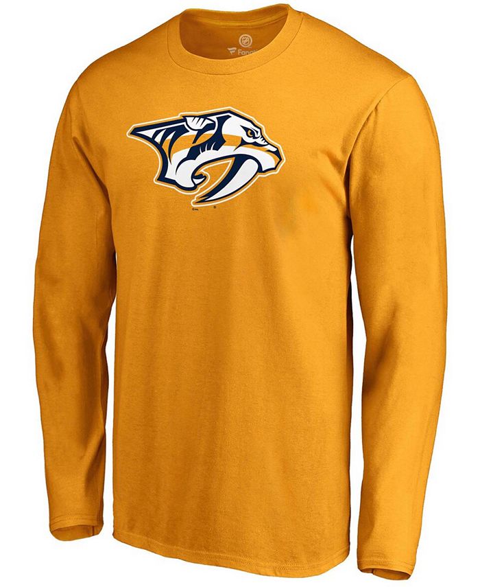 Fanatics Men's Gold Nashville Predators Primary Team Logo Long Sleeve T ...