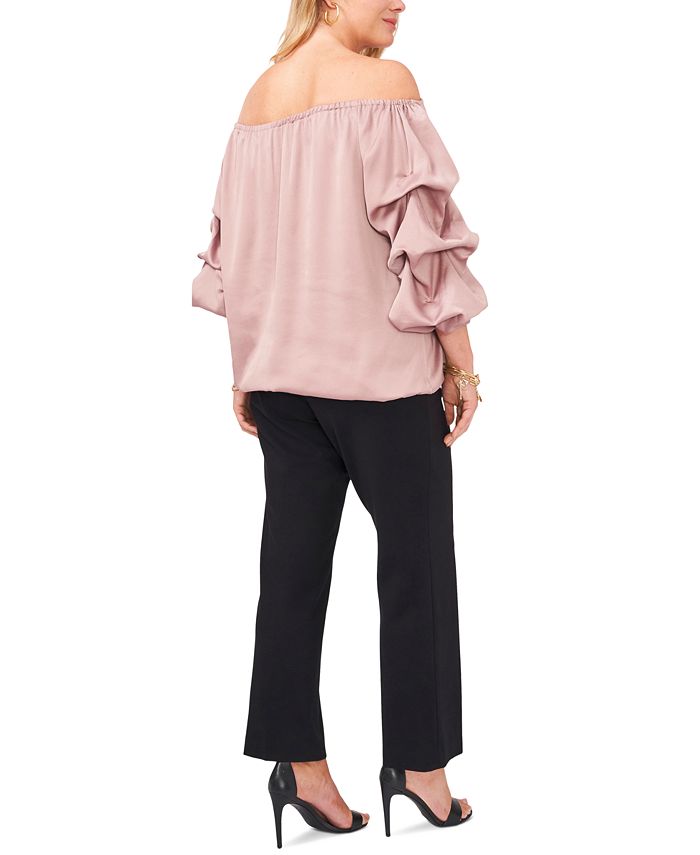MSK Plus Size Puff-Sleeve Blouse - Macy's
