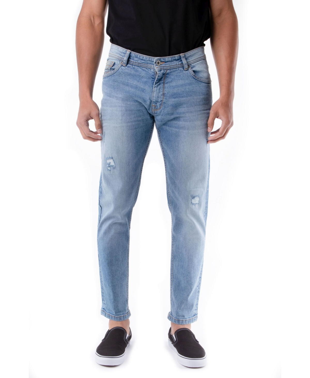 Click here for Mens Stretch 5 Pocket Skinny Jeans - Light stone prices