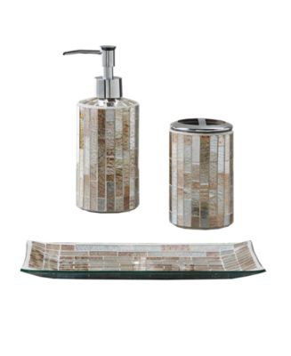 Décor Studio Charlotte Mosaic 3pc Bath Accessory Set - Macy's
