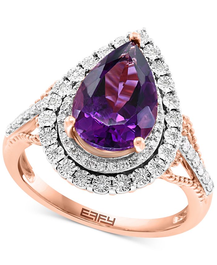 EFFY Collection EFFY® Amethyst (2-7/8 ct. t.w.) & Diamond (1/4 ct. t.w ...
