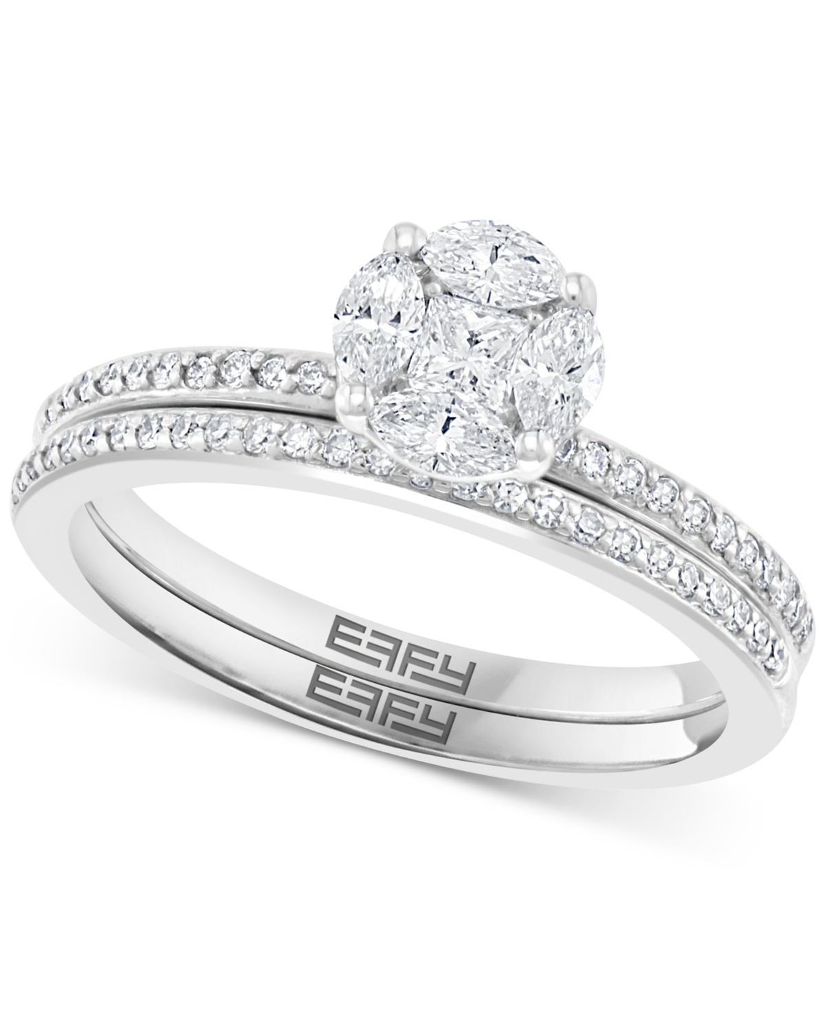 Click here for Effy Diamond Cluster Bridal Set (1/2 ct. t.w.) in... prices