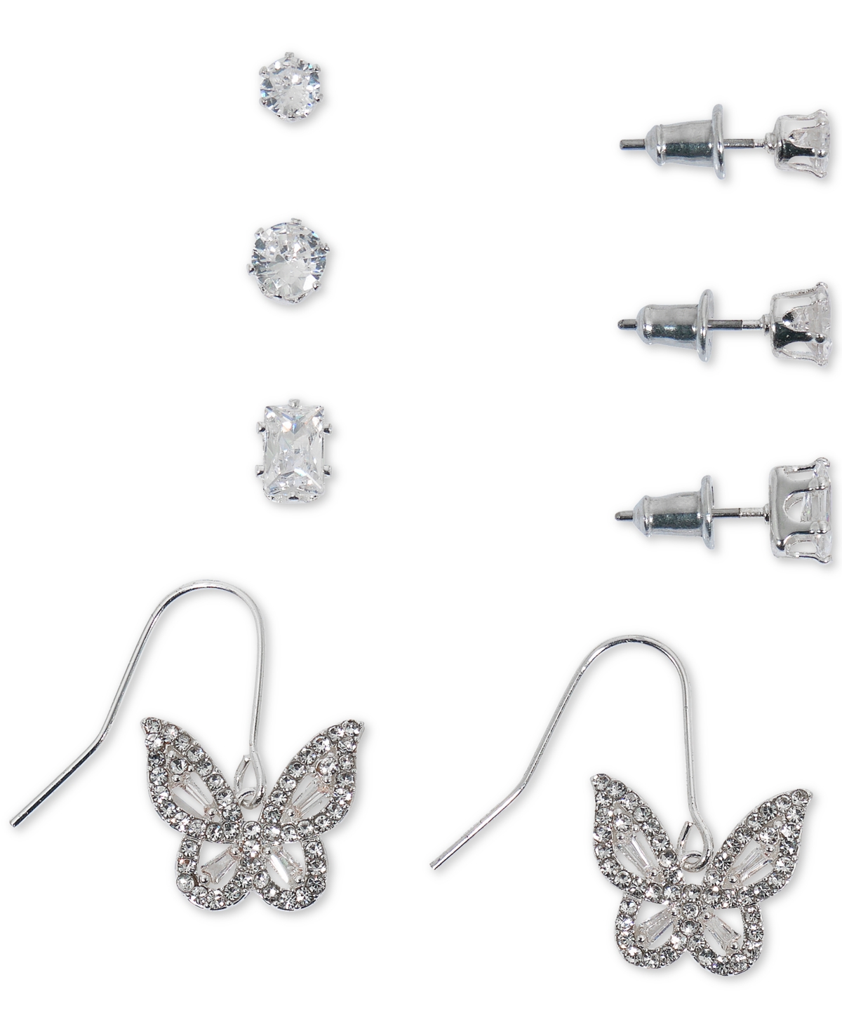 Click here for 4-Pc. Set Cubic Zirconia Stud & Butterfly Drop Ear... prices