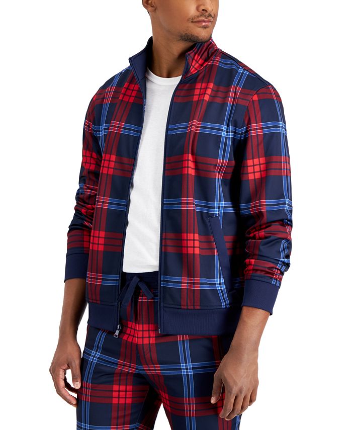Club Room Men's Plaid Track Jacket, Created for Macy's - Macy's