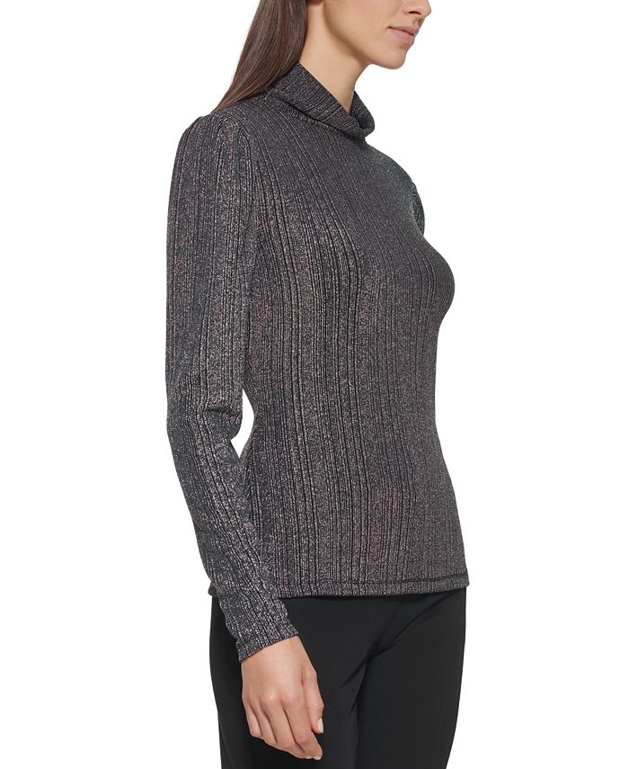 Tommy Hilfiger Metallic Turtleneck Top - Macy's