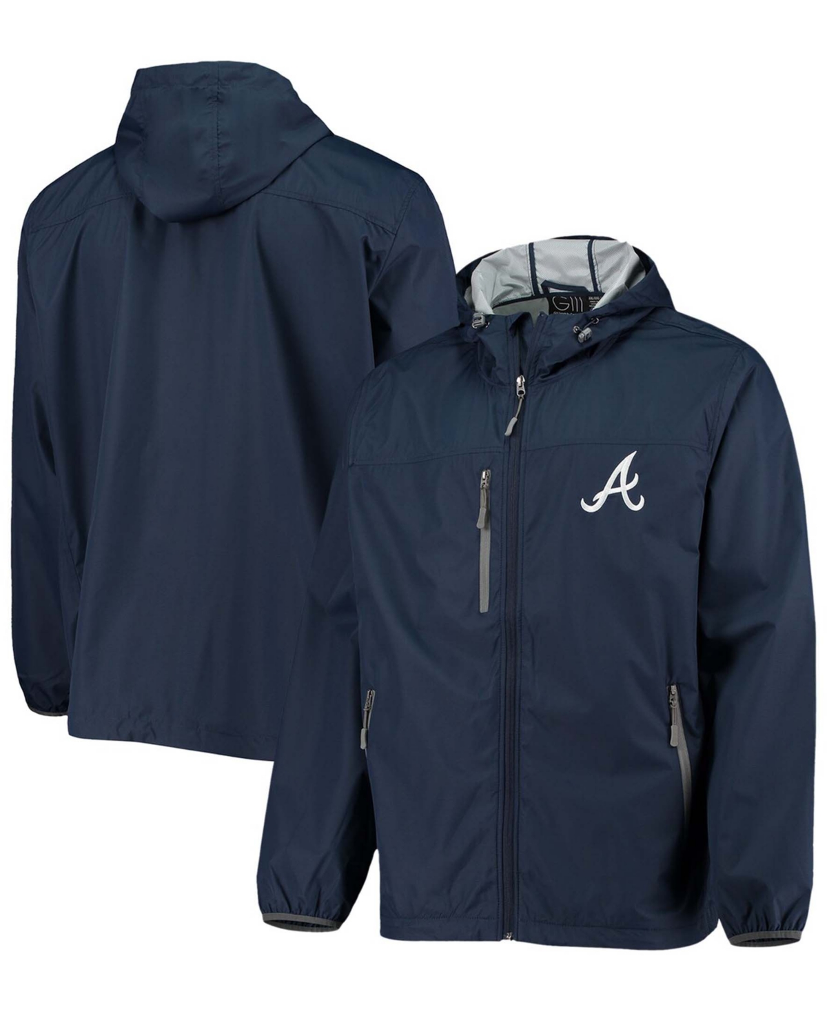 Click here for Mens Navy Atlanta Braves Double Play Hoodie Full-Z... prices