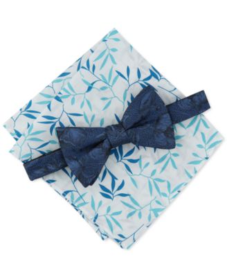 Bar III Men's Floral Pre-Tied Bow Tie & Pocket Square Set, Created for ...