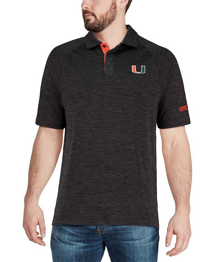 Colosseum Men's Heather Black Miami Hurricanes Down Swing Polo - Macy's