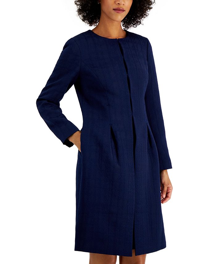 Le Suit Long Jewel Neck Jacket and Sheath Dress Suit - Macy's