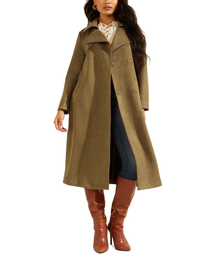 GUESS Baraa Belted Trench Coat - Macy's