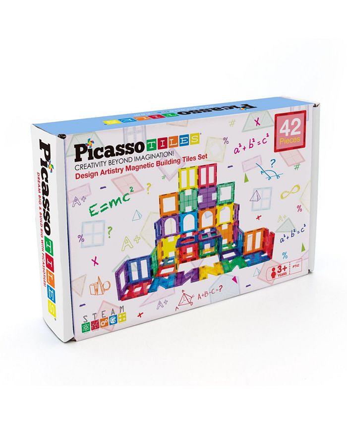 PicassoTiles Magnetic Building Block Set, 42 Piece - Macy's