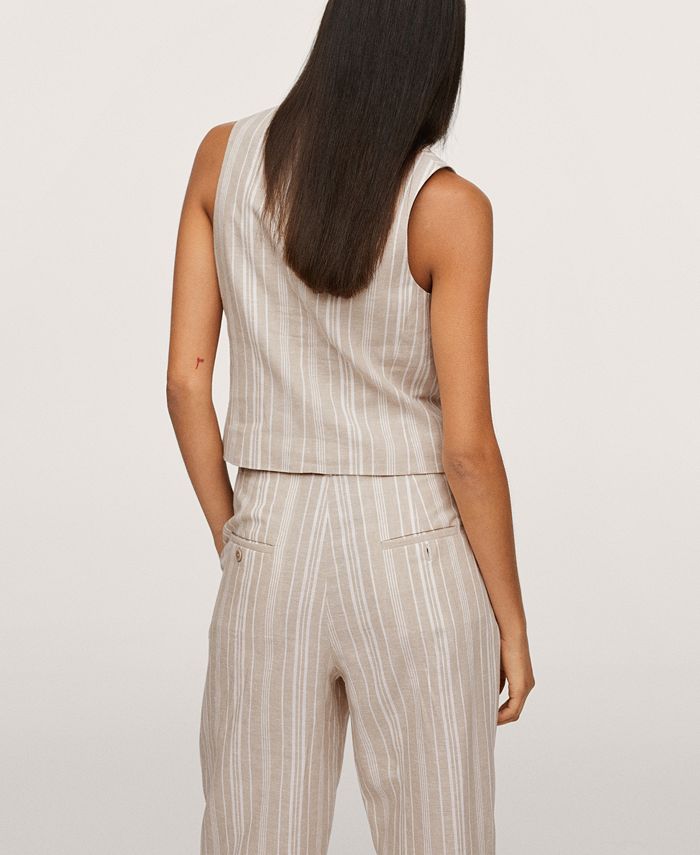 MANGO Women's Linen Suit Waistcoat - Macy's