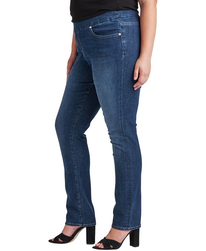 JAG Plus Size Peri Mid Rise Straight Leg Pull-On Jeans - Macy's