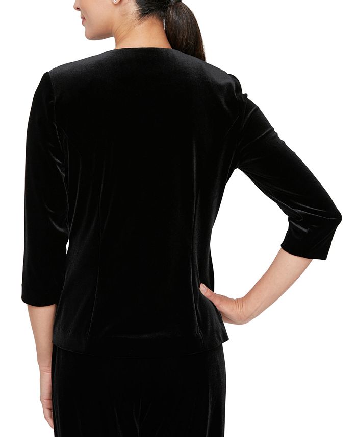 Alex Evenings Petite Embellished Velvet Jacket - Macy's
