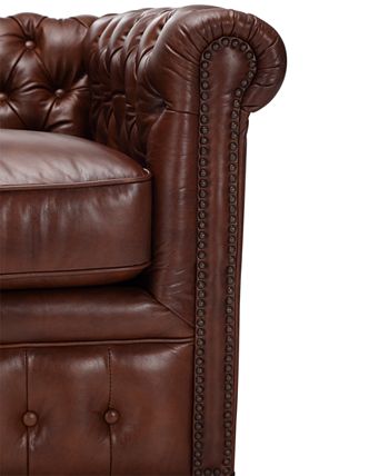 Furniture CLOSEOUT! Calvine 39" Leather Self Centering Swivel Chair ...