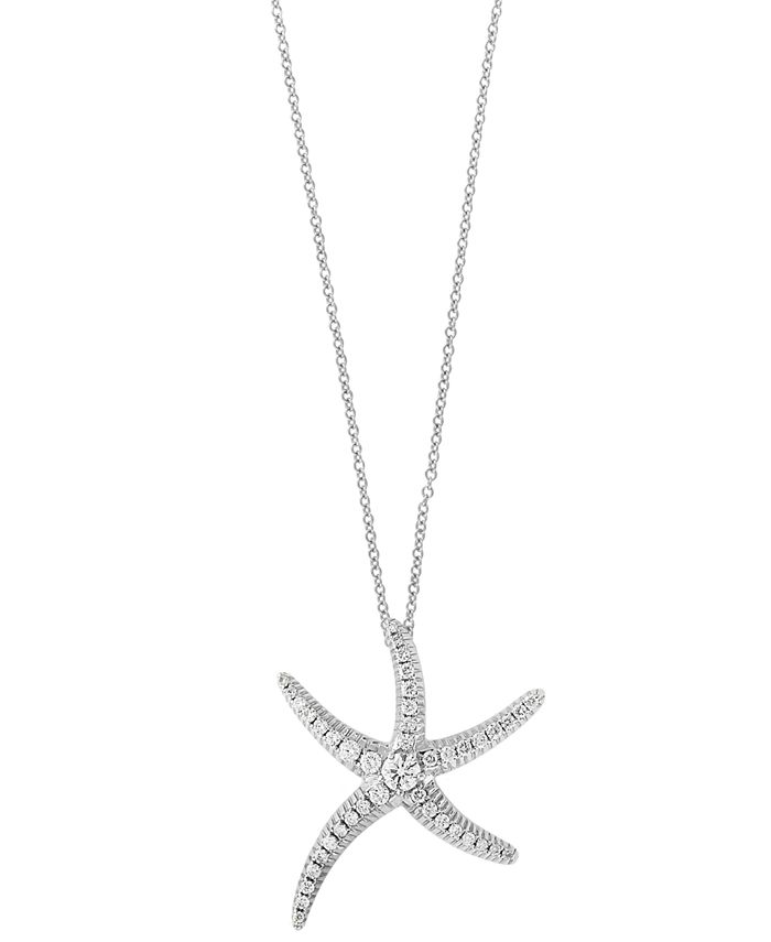 EFFY Collection Seaside by EFFY® Diamond Pavé Starfish Pendant Necklace ...