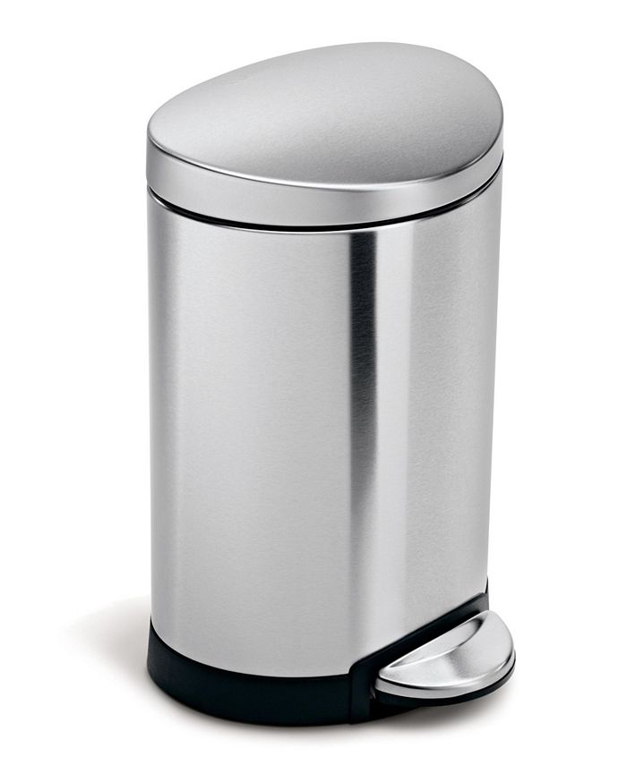 simplehuman Trash Can, Mini Semi Round Step Can, 6 Liter - Macy's