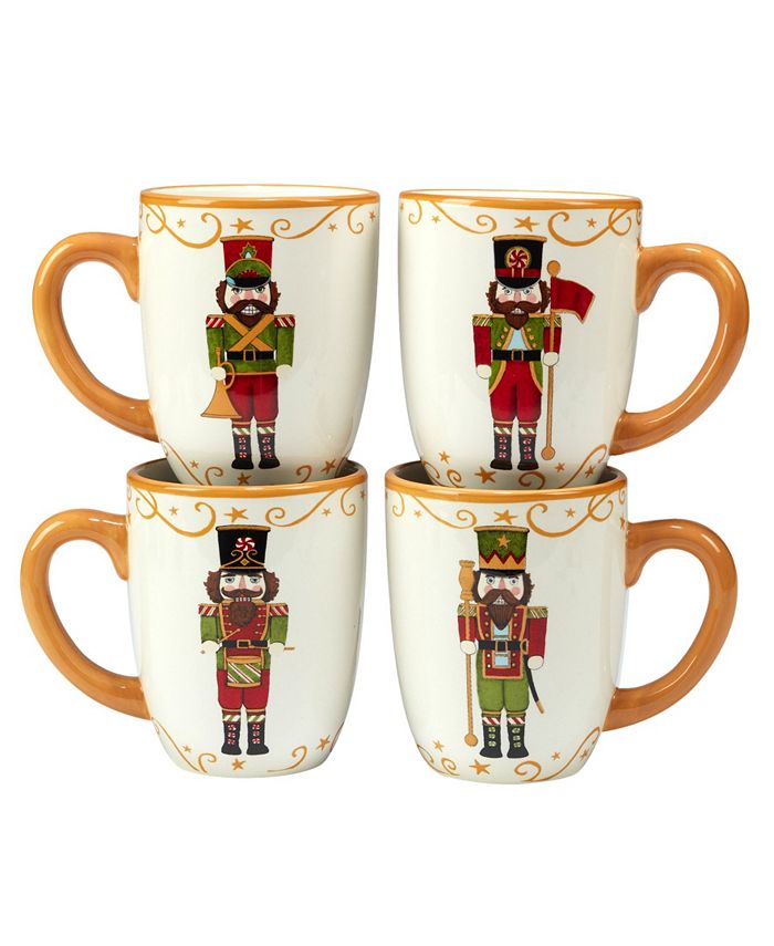 Certified International Holiday Magic Nutcracker 4 Piece Mug Set - Macy's