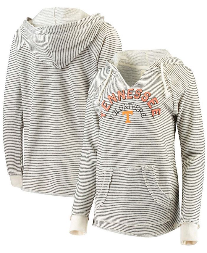 Blue 84 Women's Cream Tennessee Volunteers Striped French Terry V-Neck ...