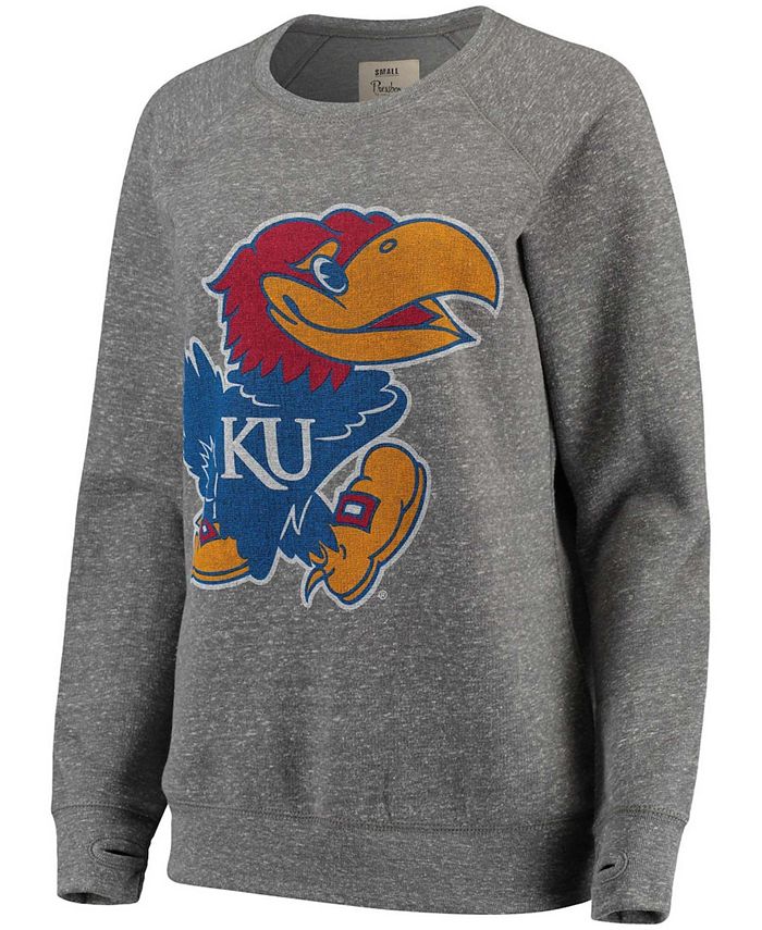 Pressbox Women's Heathered Gray Kansas Jayhawks Big Team Logo Knobi ...
