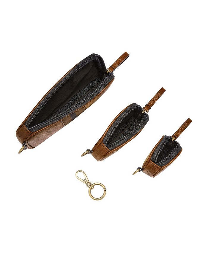 Fossil Men's Tech Leather Triple Pouch - Macy's