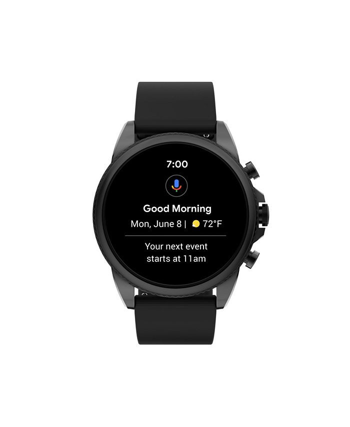 Fossil Men's Gen 6 Black Silicone Strap Smartwatch 44mm & Reviews - All ...