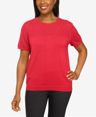 Women's Missy Key Items Ki Solid Short Sleeve Sweater - Macy's