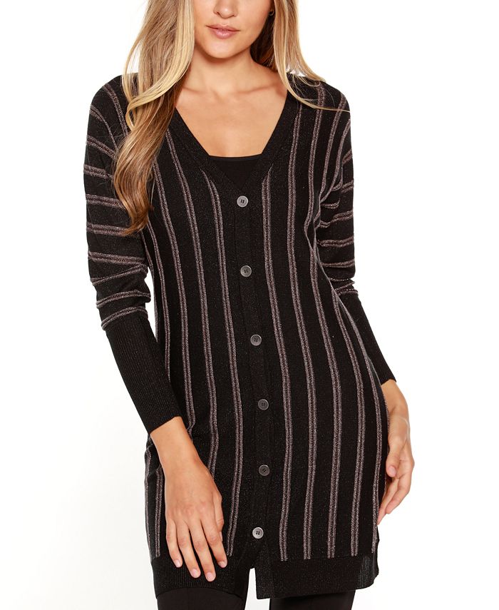 Belldini Black Label Lurex Detail Duster Sweater Cardigan - Macy's