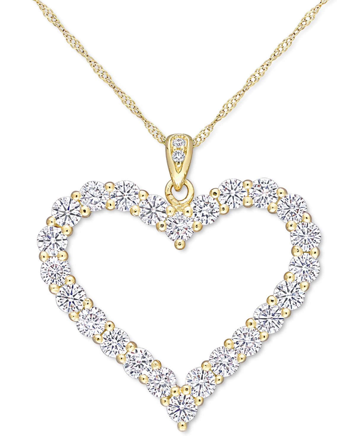Click here for Lab-Grown Moissanite Heart 18 Pendant Necklace (2-... prices