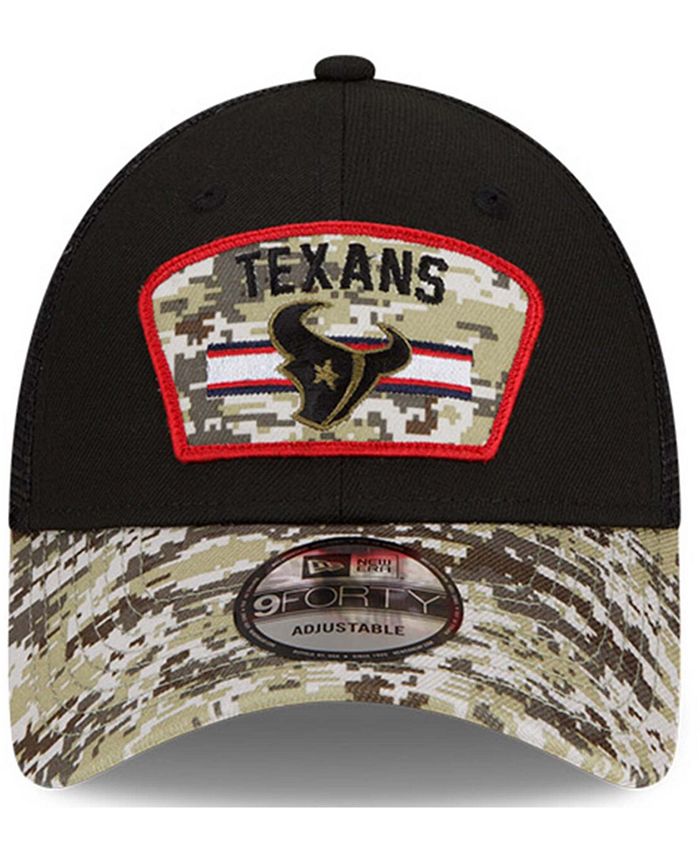 New Era Men's Black-Camouflage Houston Texans 2021 Salute To Service Trucker 9FORTY Snapback ...