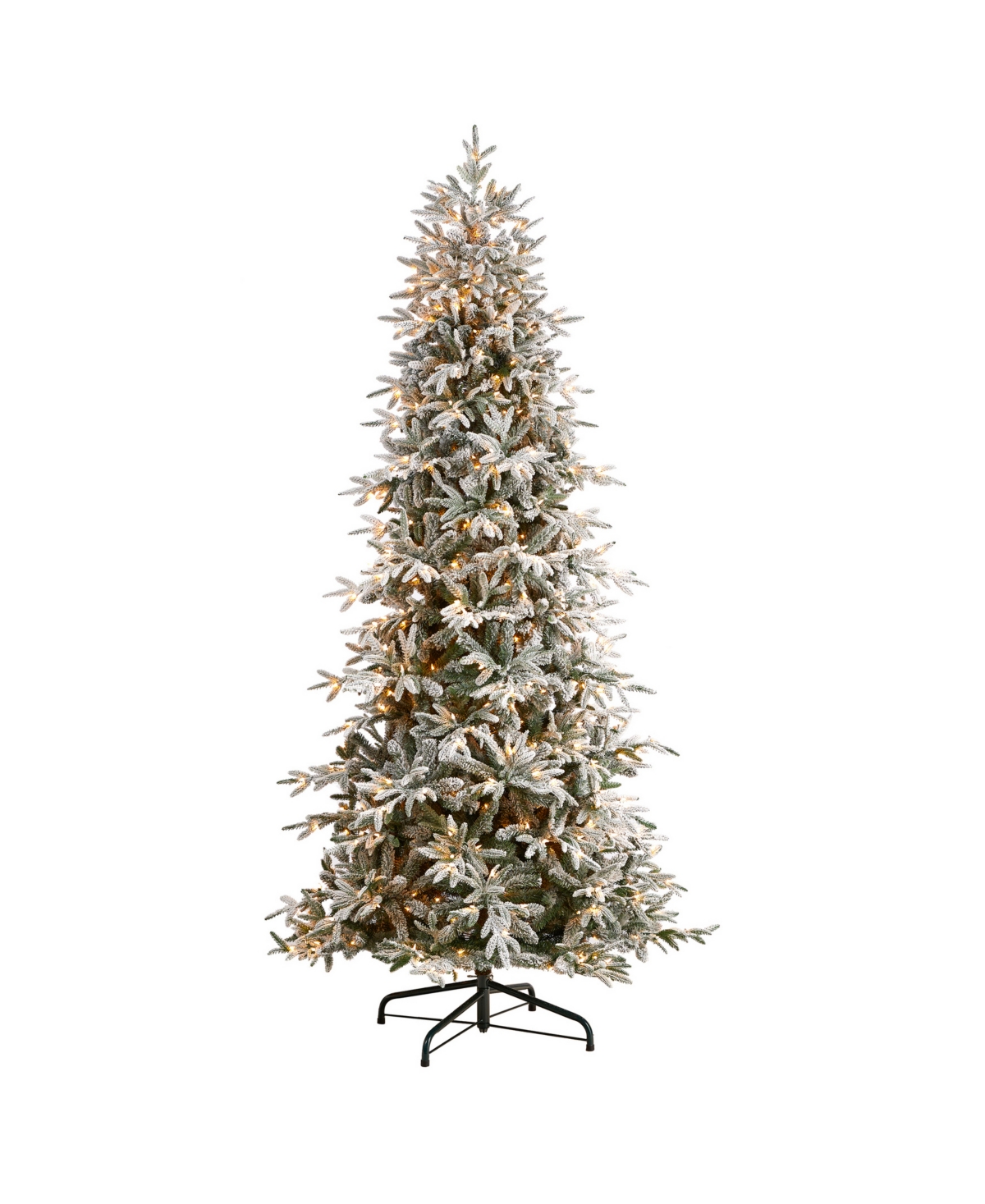 Nearly Natural Flocked Manchester Spruce Artificial Christmas Tree with ...