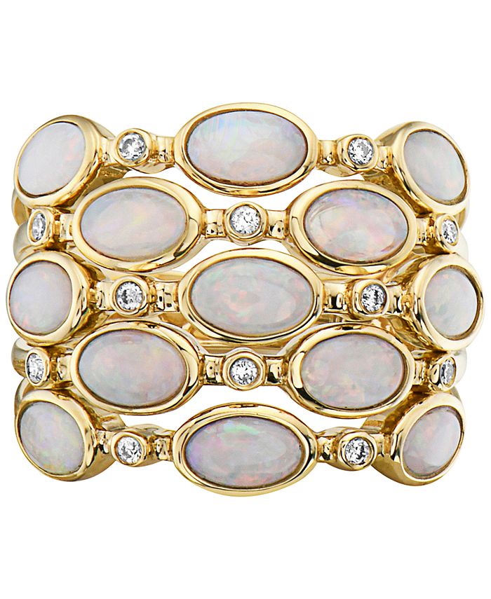 EFFY Collection EFFY® Opal (2-1/2 ct. t.w.) & Diamond (1/10 ct. t.w ...