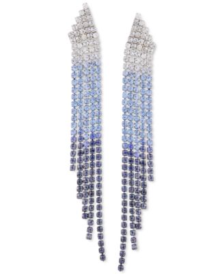 Rhinestone Diagonal Fringe Statement Earrings
