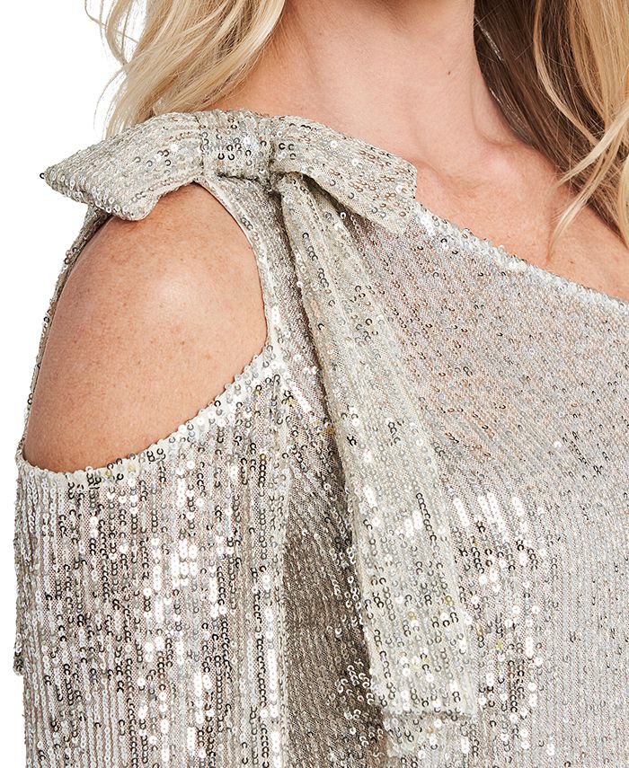 MSK Sequin One-Shoulder Top - Macy's