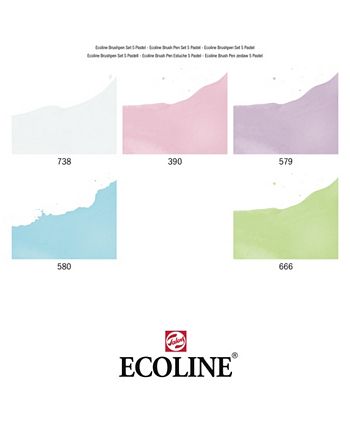 Ecoline Liquid Watercolor Brush Pen Set, 5 Colors - Macy's