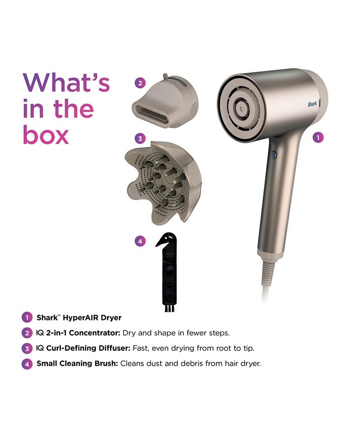 Shark HyperAIR Fast-Drying Hair Blow Dryer | IQ 2-in-1 Concentrator and ...